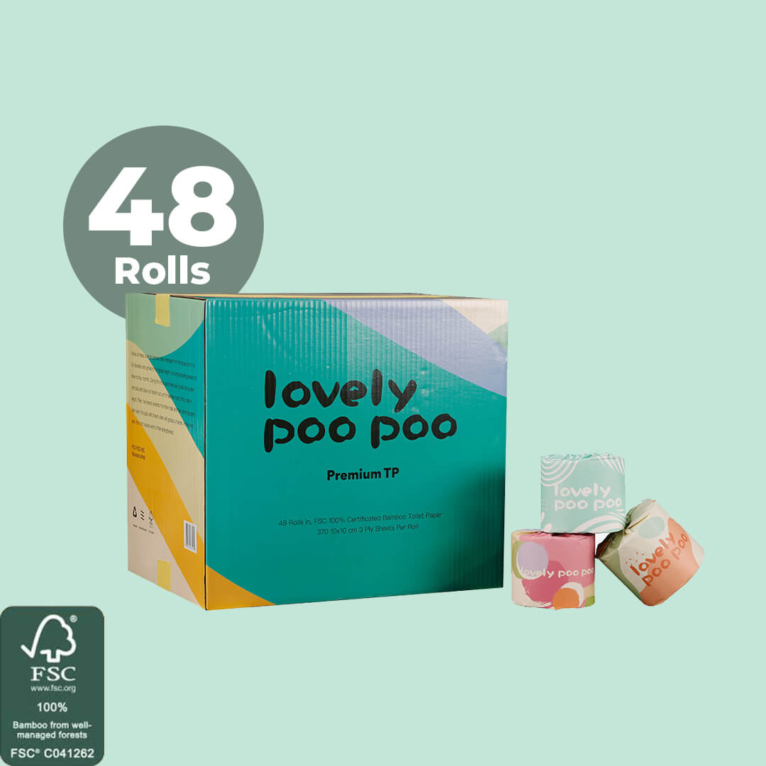 48 rolls of Soft 3 Ply Bamboo Toilet Paper | Lovely Poo Poo